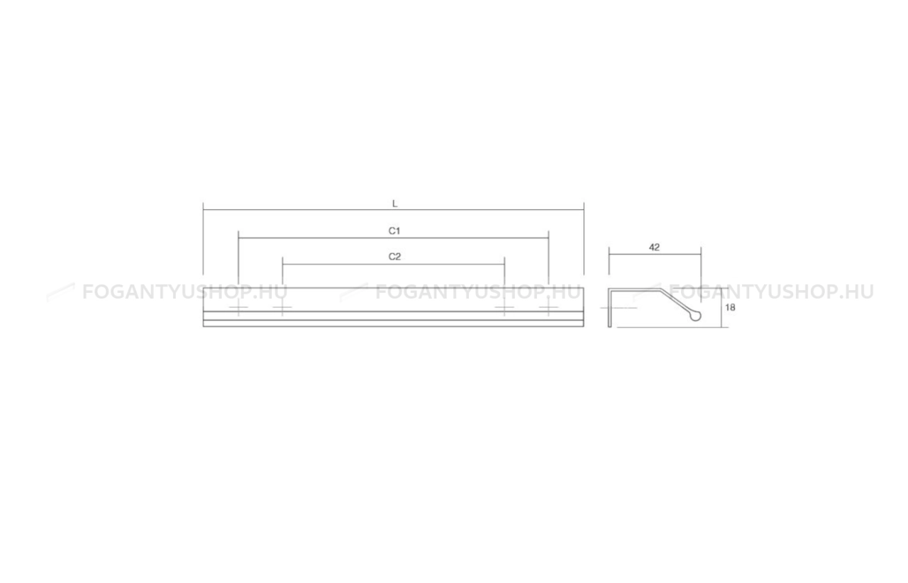 VIEFE - WING - Bútor fogantyú - 0600064L618 - Fogantyushop